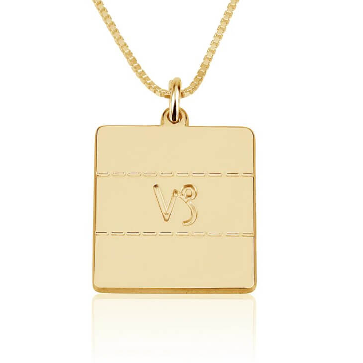 Engraved Zodiac Sign Necklace in Gold Plating