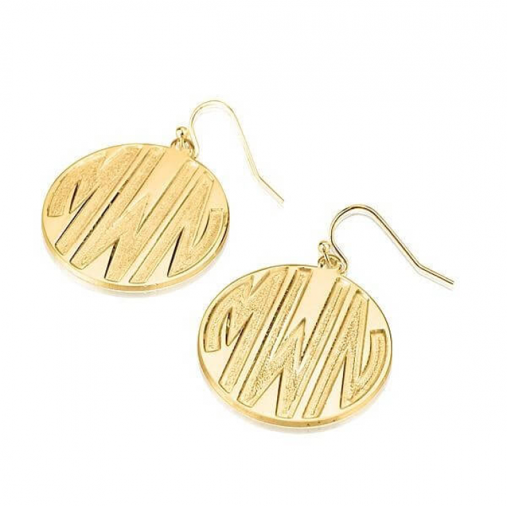 24k Gold Plated Sparkling Letters Monogram Earrings - Shop Now!
