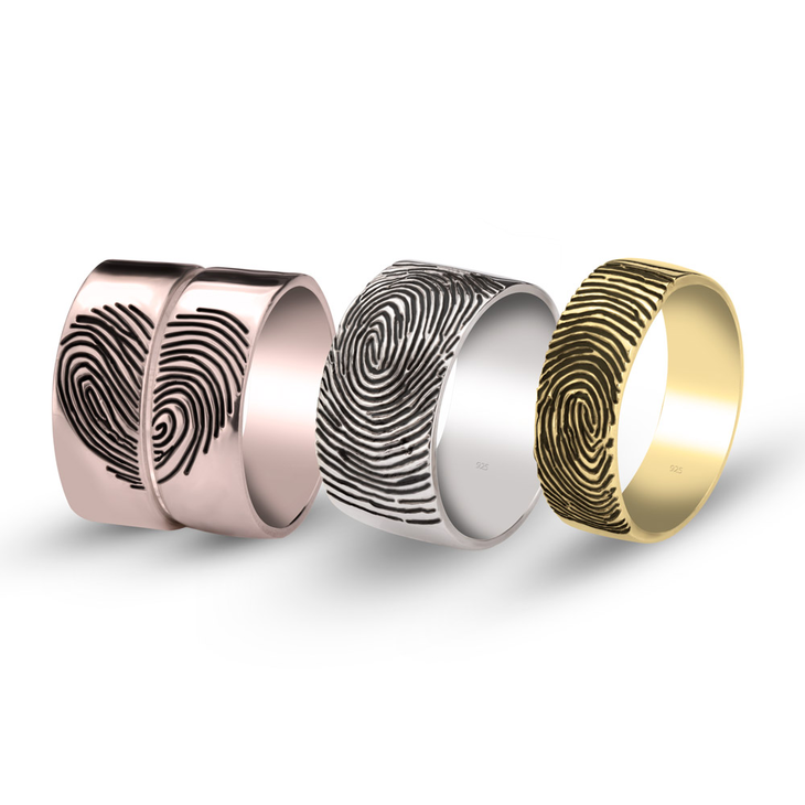 Fingerprint Ring - His and Hers Ring Set With Fingerprints