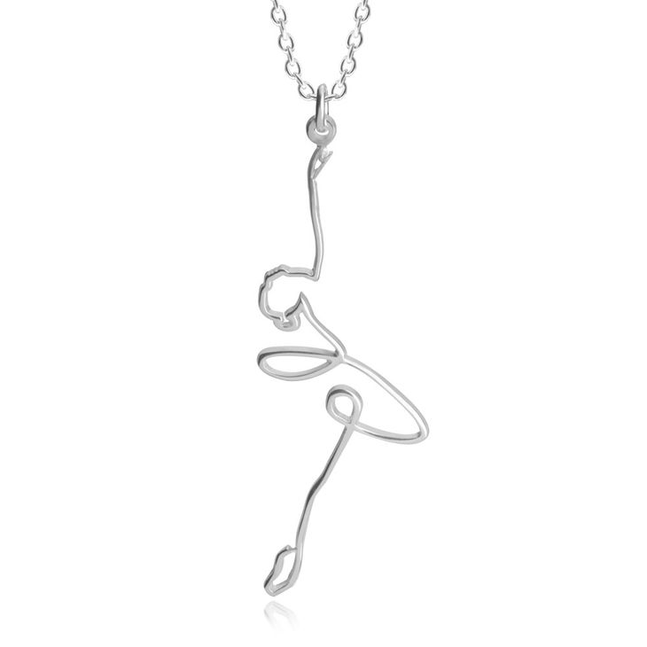 Line Art Ballerina Necklace - Gift Ideas For Women