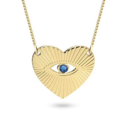 Dainty Evil Eye Paperclip Chain with Cursive Name Pendant