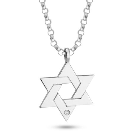 Diamond Hebrew Name Necklace