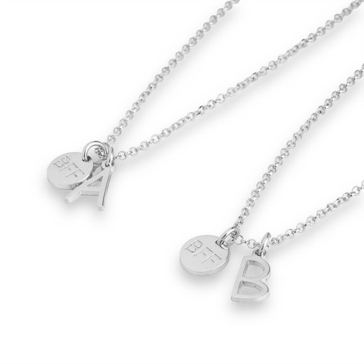 Custom BFF Necklace with Initials - Friendship Necklace