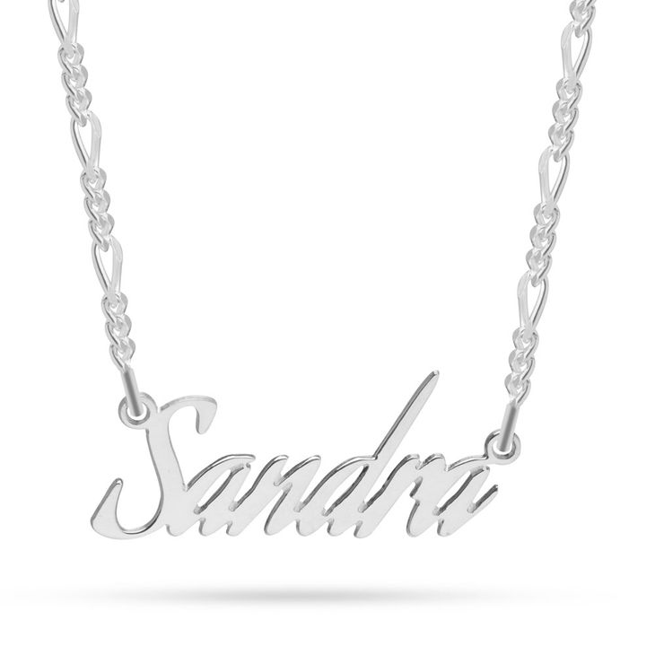Cursive Name Necklace - Figaro Chain
