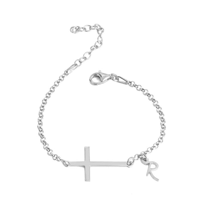 Custom Initial Cross Bracelet