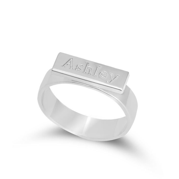 Engraved Bar Ring For Her