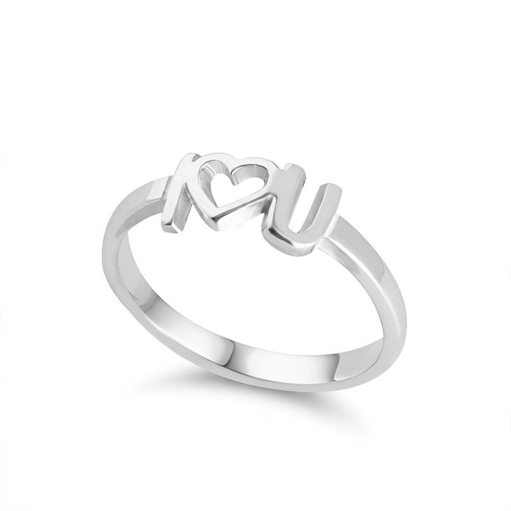 Double Initial Heart Ring