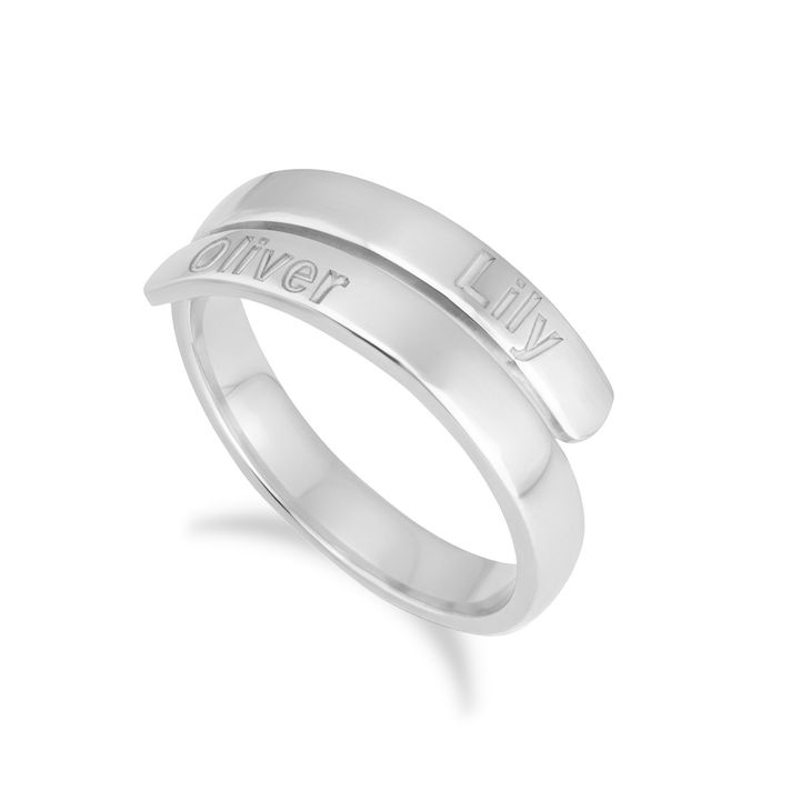 Custom Double Name Engraved Ring