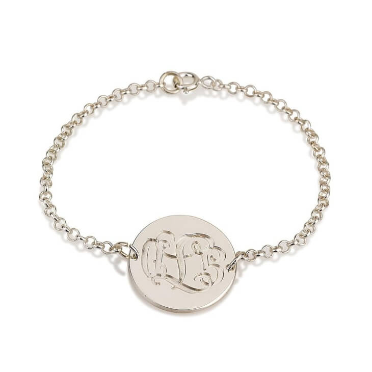 Sterling Silver Engraving Monogram Bracelet - Buy Now!